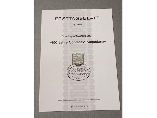 ETB Nemačka  - Confessio Augustana - 1980.g