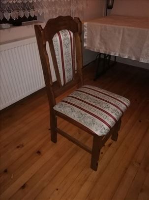 6 drvenih stolica sa bidermajer tapacirom