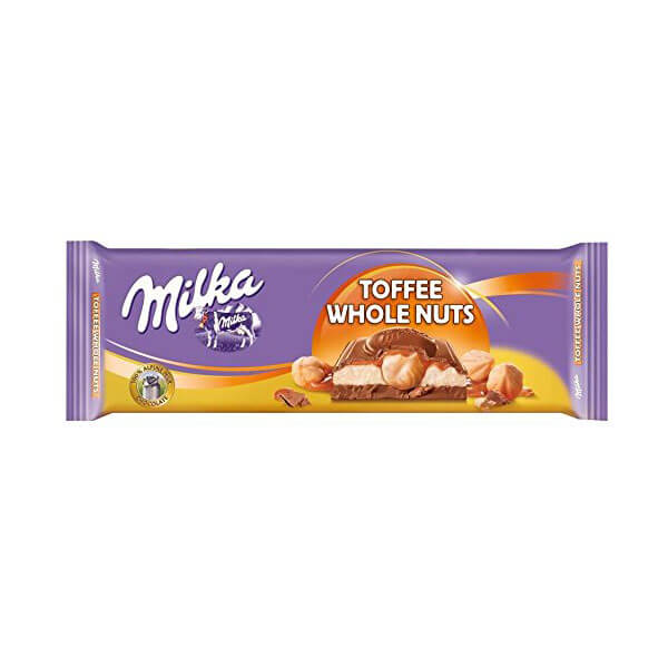 Milka toffee & whole hazelnuts 300g
