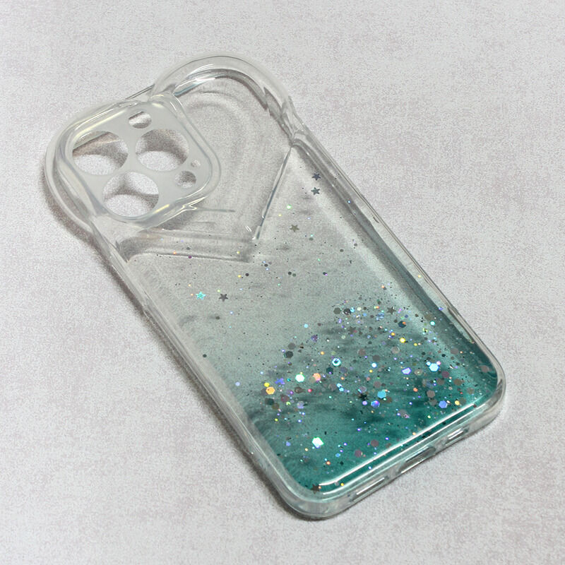 Maskica Heart Glitter za iPhone 13 Pro 6.1 mint