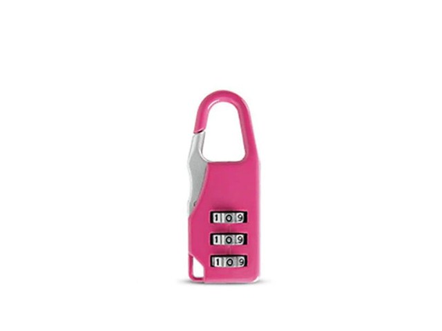 Mini katanac za ranac ili kofer (sa šifrom) - roze boje