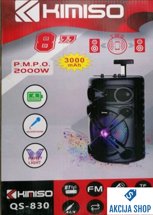 Bluetooth bežične zvučnik karaoke Kimiso QS830 – Bluetooth bežične zvučnik karaoke Kimiso QS830