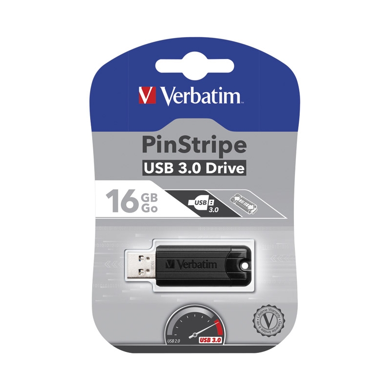 Memorija USB 3.0 16Gb PinStripe Verbatim 49316 crna blister
