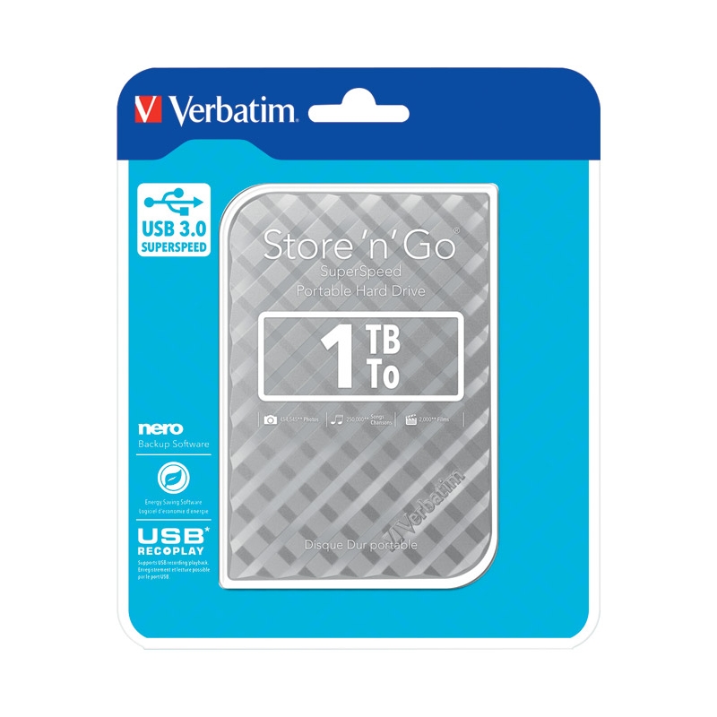 Hard disk 2.5" 1TB USB 3.0 Verbatim 53197 srebrni blister