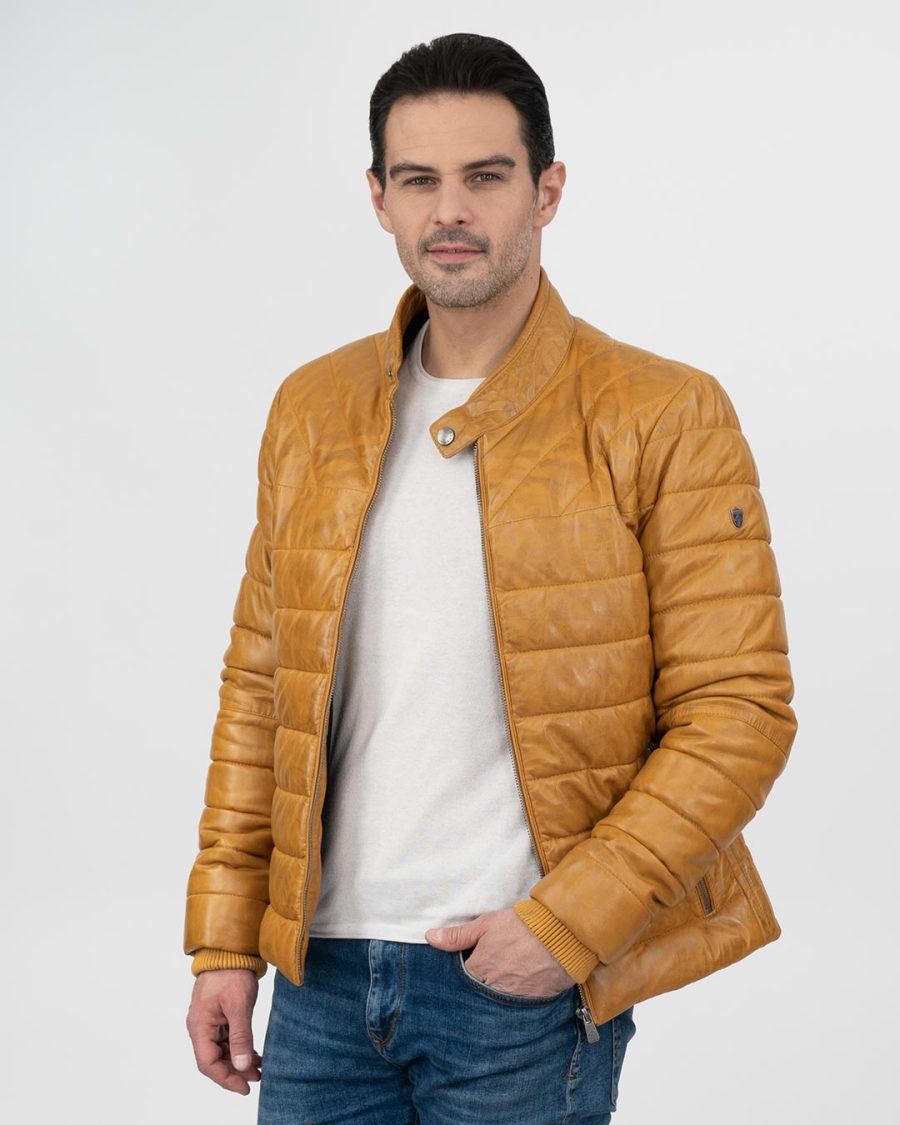 Muška kožna jakna – Invento Teodor – Žuta