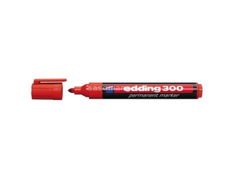 Marker permanent 300 1,5-3mm, zaobljeni Edding crvena