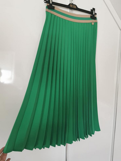 Souvenir zelena italijanska plise duga suknja uni