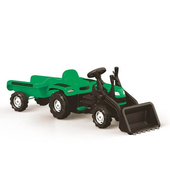 Traktor na pedale Ranchero 080486 sa kašikom i prikolicom – zeleni