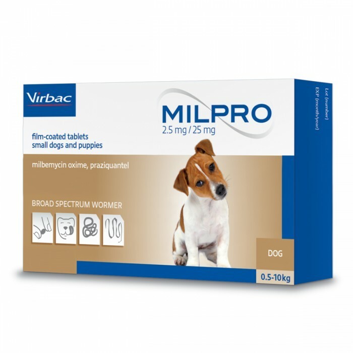 Virbac Milpro za male pse I štenad 2.5mg/25mg, antiparazitska tableta
