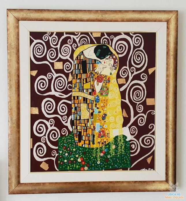 Sjajna ponuda! Gustav Klimt - Poljubac - ulje na platnu!