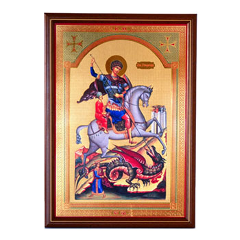 Ikona zlatotisk sa staklom - Sveti Đorđe