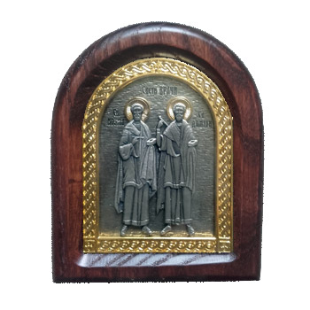 Ikona Sv. Vrači u drvenom ramu