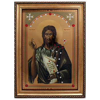 Ikona Sveti Jovan Krstitelj sa cirkonima 36x25cm