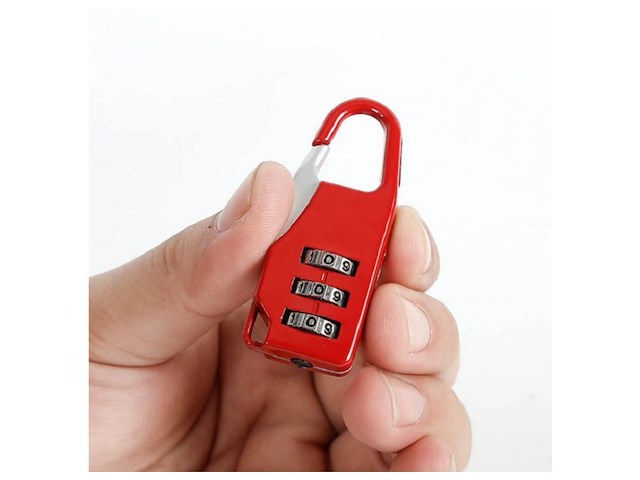 Mini katanac za kofer (sa šifrom) - crvene boje