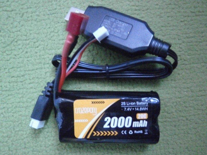 CRAZEPONY 2S LI-ION BATERY 7,4 V 14,8WH 2000 mAh+USBpun