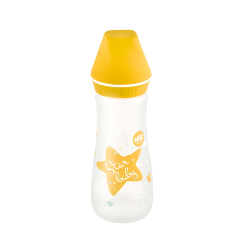 Elfi plastična flašica sa silikonskom cuclom Sweet Baby Žuta, 250ml