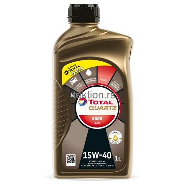 Total Quartz 5000 Diesel 15W40 1Lit.