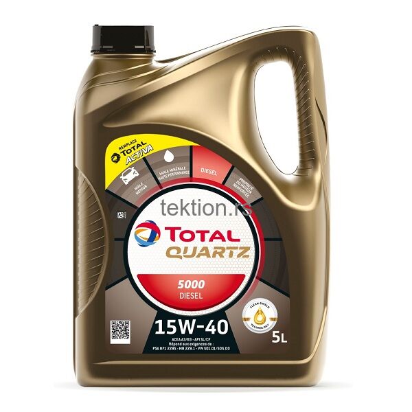 Total Quartz 5000 Diesel 15W40 5Lit.