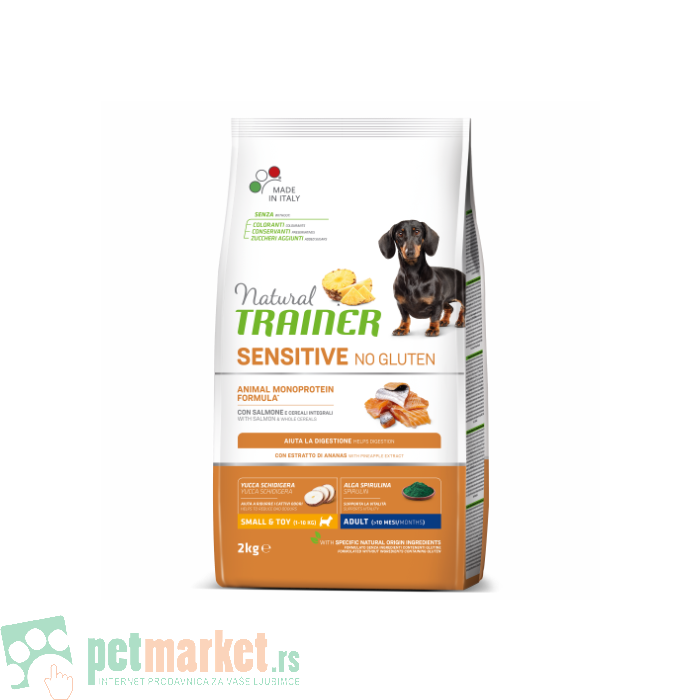Trainer Natural: Hrana za odrasle pse malih rasa Sensitive Mini Adult, Losos