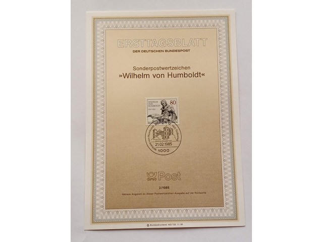 ETB Nemačka  - Wilhelm Von Humboldt - 1985.g