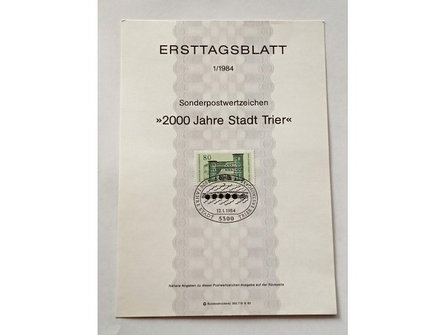 ETB Nemačka  - Stadt Trier - 1984.g