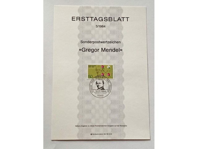 ETB Nemačka  - Gregor Mendel - 1984.g