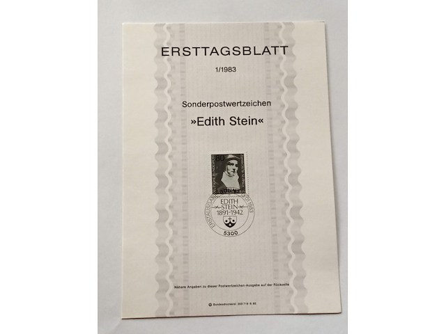 ETB Nemačka  - Filozofkinja - Edith Stein - 1983.g