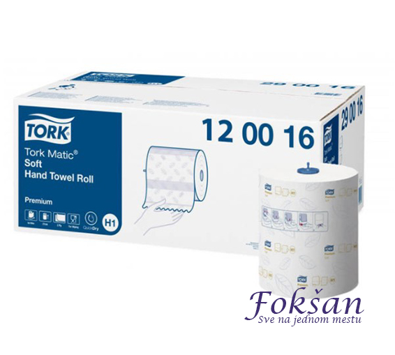Tork H1 Matic premium, ručni papirni ubrus u rolni, beli 120016