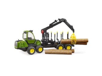 Traktor JD 1210E sa prikolicom i drvima 021337