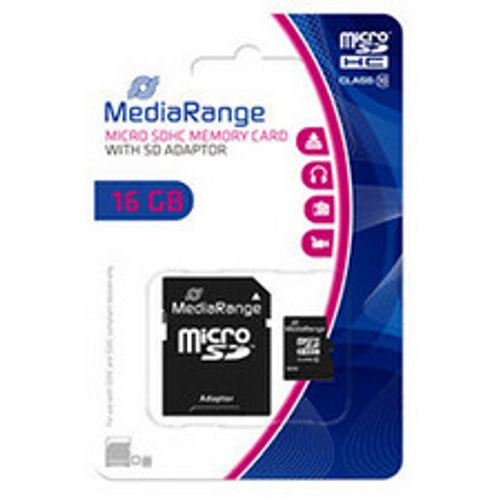 MEDIARANGE Mem. kartica microsdhc 16gb mediarange + sd adapter c10 mr958