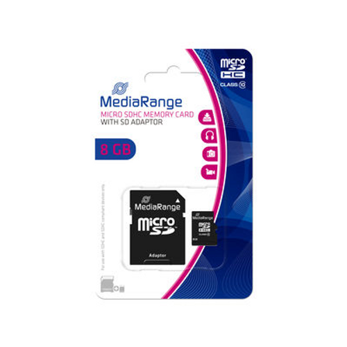 MEDIARANGE Mem. kartica microsdhc 8gb mediarange + sd adapter c10 mr957