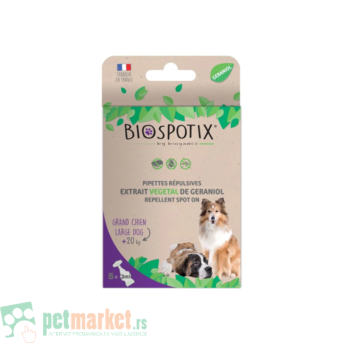 Biospotix: Preparat protiv buva i krpelja za velike rase Dog Spot On, 3x3ml