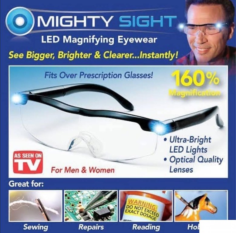 Naočare lupa sa LED osvetljenjem