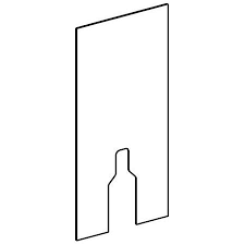 Prednji panel, za Geberit Monolith sanitarni modul za podni WC, 101 cm: crno staklo