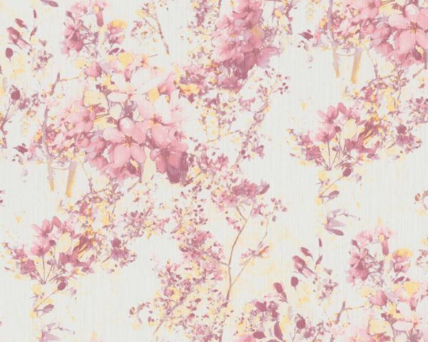 A.S. CRÉATION WALLPAPER «FLORAL, PURPLE, WHITE, YELLOW» 378161