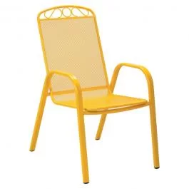 Baštenska metalna stolica Melfi žuta