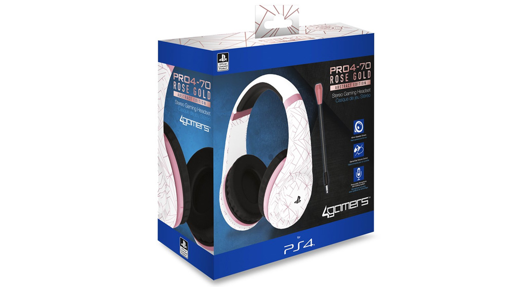 PS4 Rose Gold Edition Stereo Gaming Headset - Abstract White