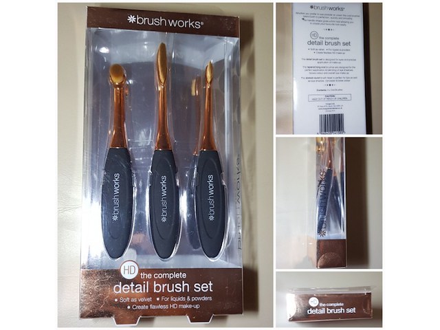 Invogue Brushworks HD Oval Brush Detail Set, novo
