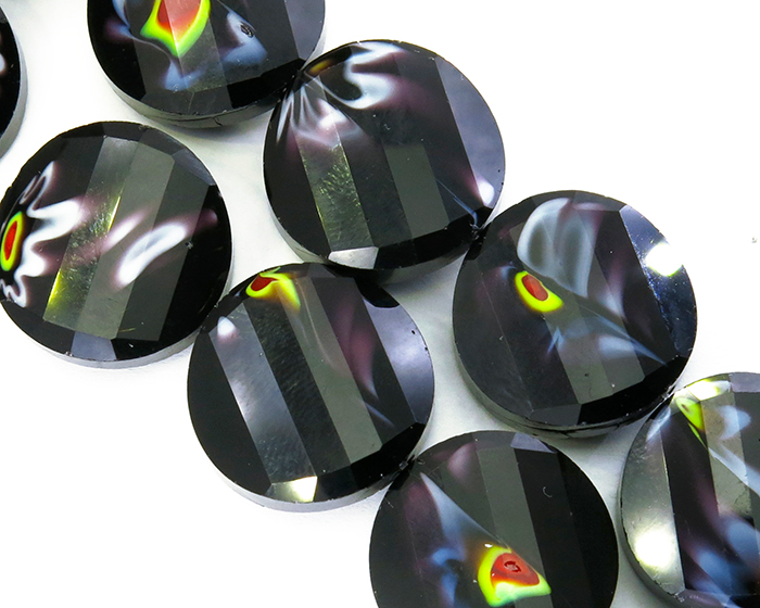 CMR18-459 Crystal Millefiori Disk – Black (1kom)