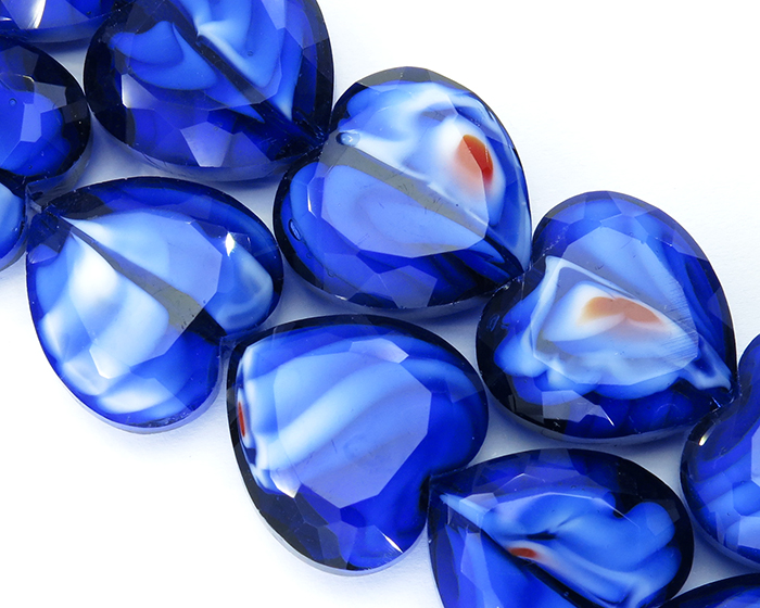 CMS19-352 Crystal Millefiori Srce – Royal Blue (1kom)