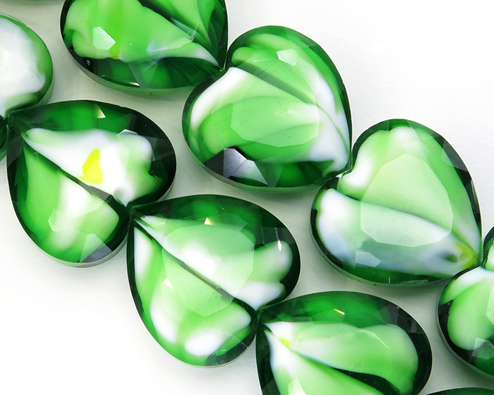 CMS19-554 Crystal Millefiori Srce – Green (1kom)