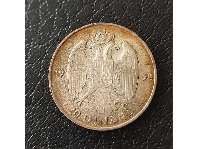 20 DINARA 1938 srebro aUNC
