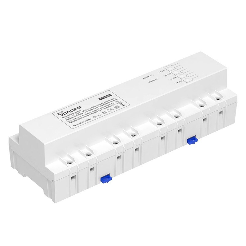 SONOFF SPM-4Relay smart-home 4-kanalno merenje i upravljanje potrošnjom, stuja / napon / snaga, RS-485 bus stekabilan (do 32 jedinice), do 20A po kanalu, DIN montaža, kontrola putem SPM-Main jedinice