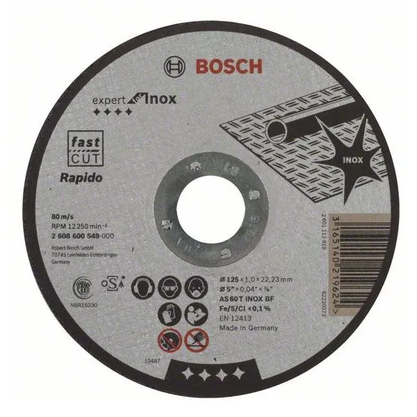 Bosch rezna ploča ravna 125×22,23×1,0mm 2608600549