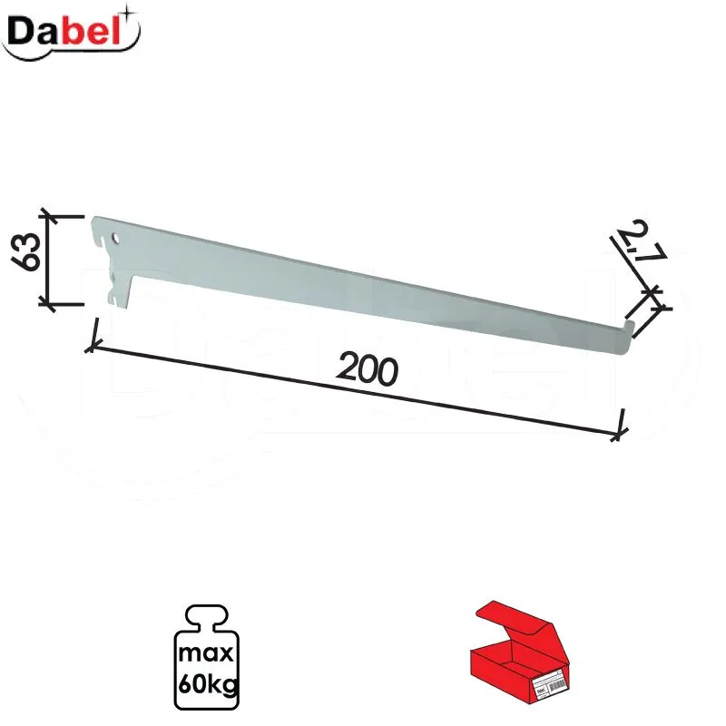 Nosač police modularni N5121 Bela 200/63/2,2mm Q 1713007