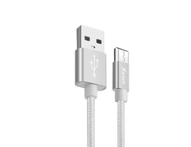 Xwave kabl za punjač USB A (muški) na micro USB (muški) 1.2m srebrni upleteni