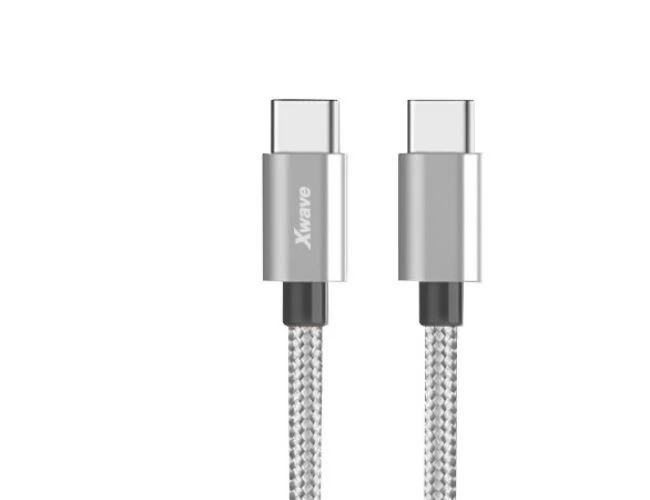 Xwave kabl za punjač USB C (muški) na USB C (muški) 2m tamno sivi upleteni