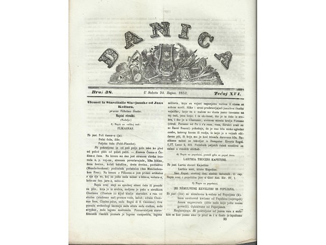 casopis danica ljudevit gaj 1853 br.38