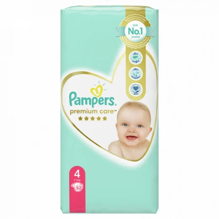 PAMPERS 4 PREMIUM CARE 9-14KG 52KOM