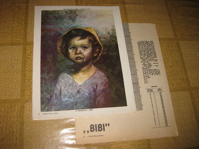Šema za goblen: Bibi (Dečak koji plače) Giovanni Bragol